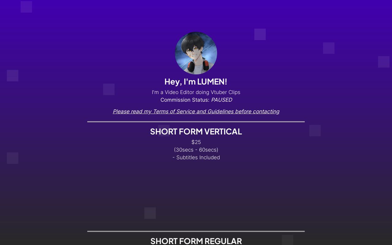 LUMEN's Commission Card